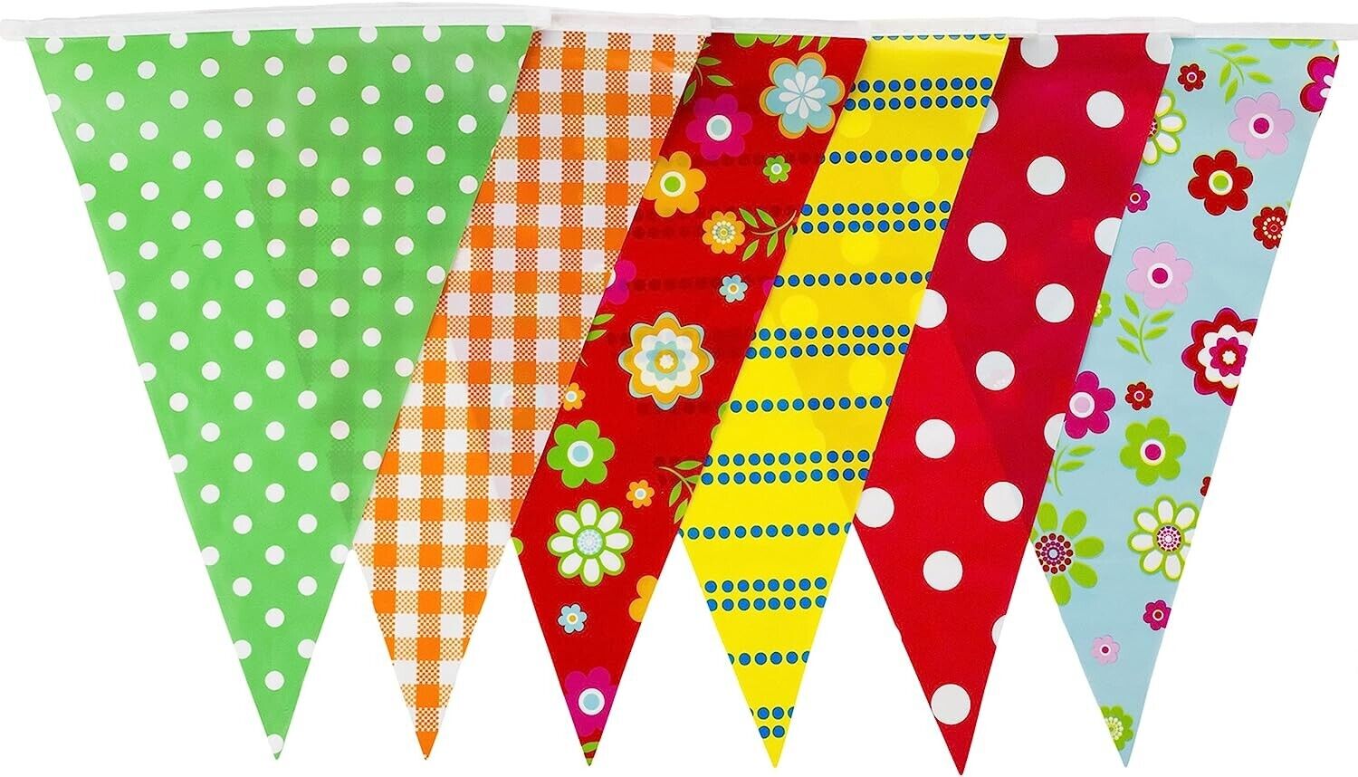 Multicoloured Shabby Chic Vintage Print Bunting 10m with 20 Pennants ...
