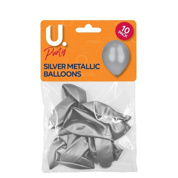 Pack of 10 Silver Metallic Balloons – Choice Wholesale