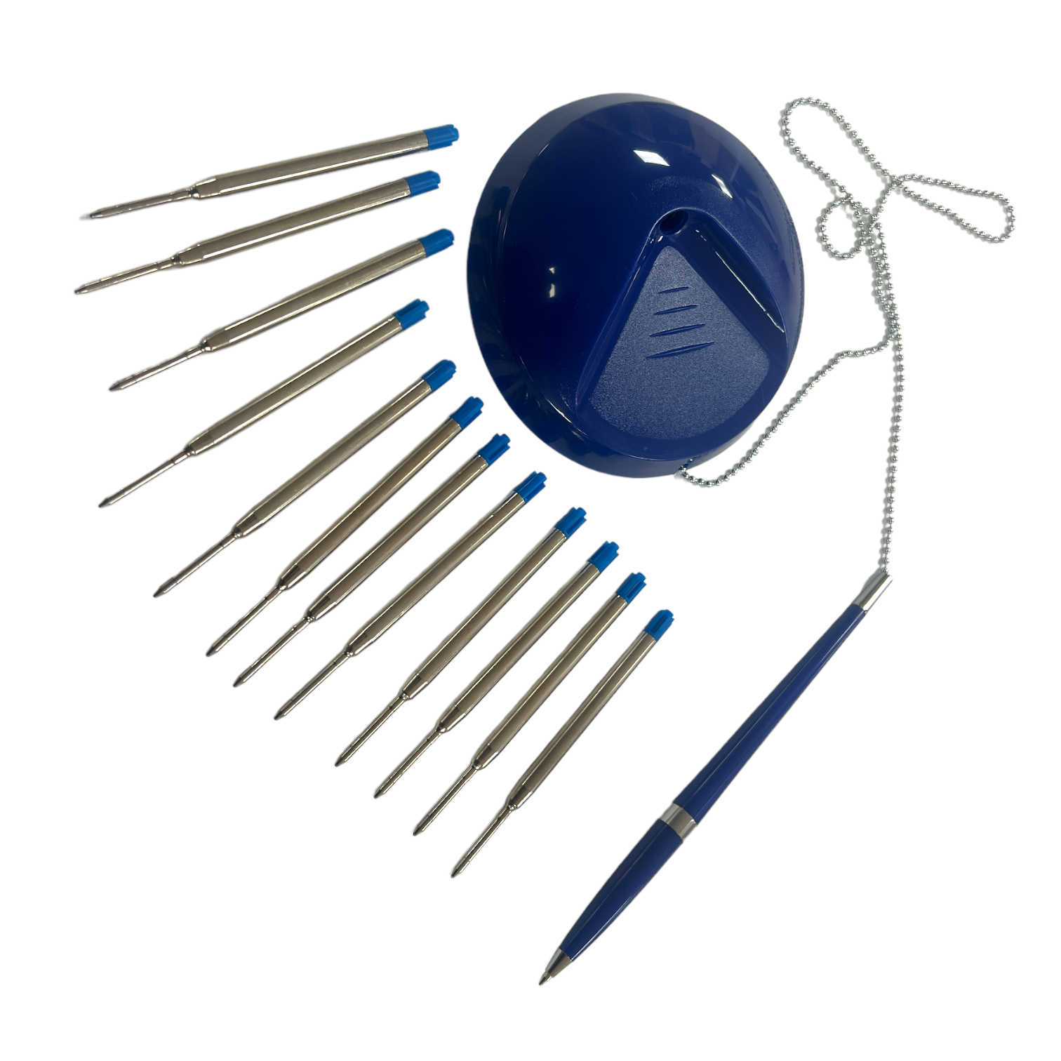 Blue Reception Desk Pen with 12 Blue Medium Point Ballpoint Pen Refill ...