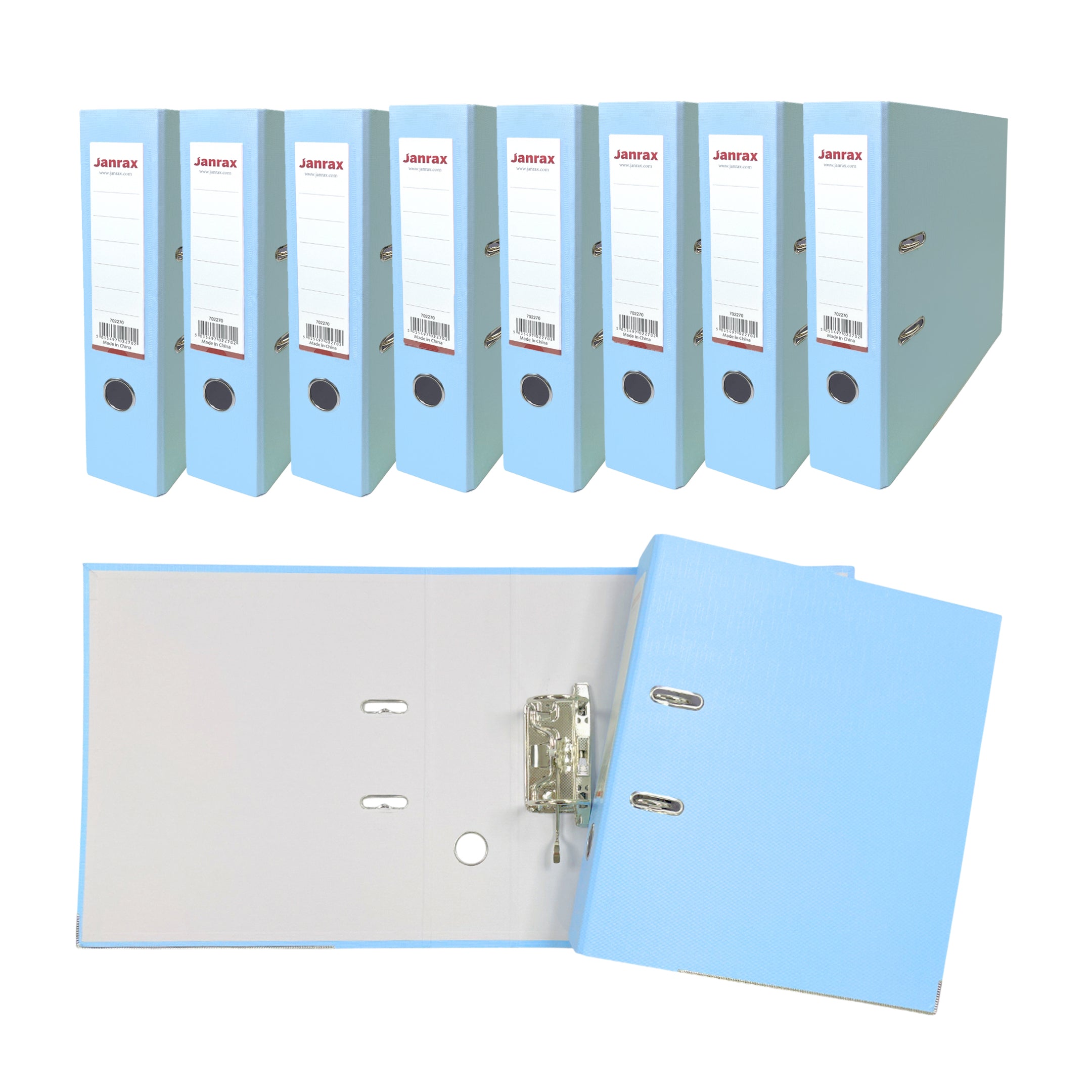 Pack of 10 A4 Pastel Blue Paperbacked Lever Arch Files by Janrax ...