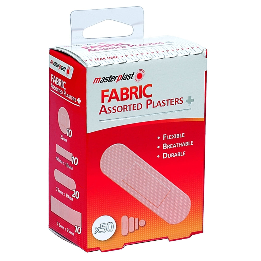 Pack of 50 Fabric Assorted Plasters– Choice Wholesale