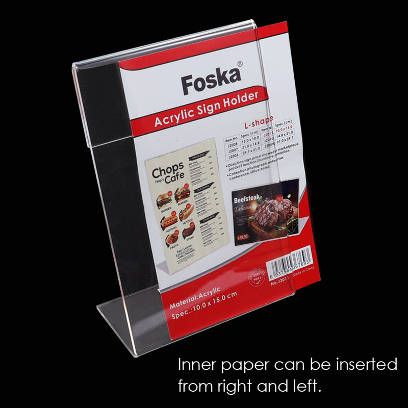 A5 Vertical Design L-Shape Transparent Acrylic Label Sign Holder ...