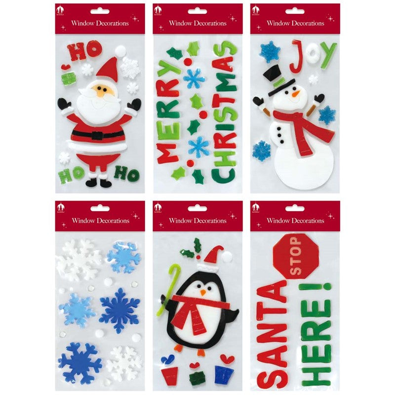 Single Christmas Small Window Gel Decorations Stickers– Choice Wholesale