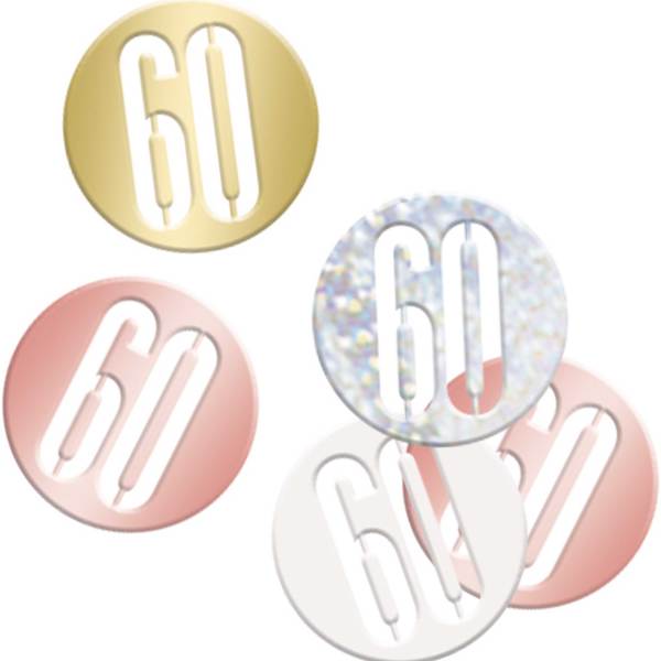 Birthday Rose Gold Glitz Number 60 Confetti 5oz– Choice Wholesale
