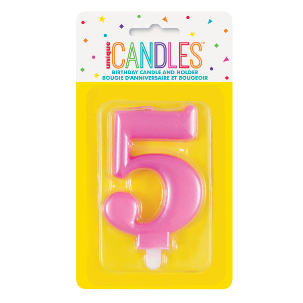 Metallic Pink Number 5 Birthday Candle – Choice Wholesale