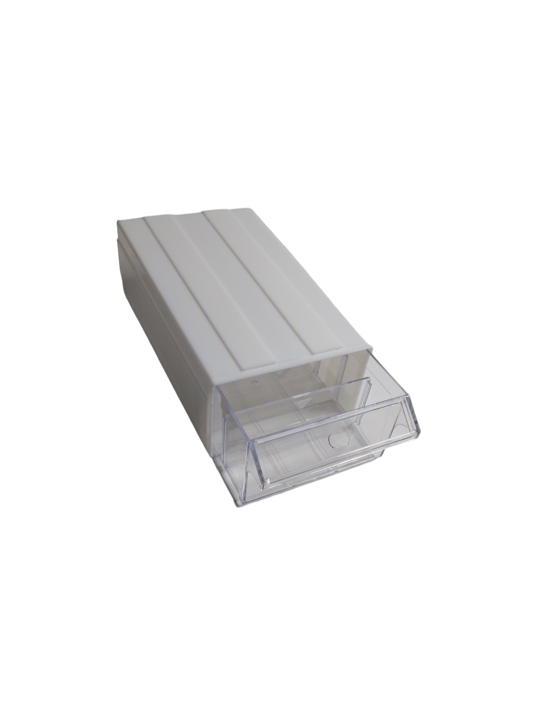 White Stackable Plastic Storage Drawers L242xW130xH76mm with Removable ...