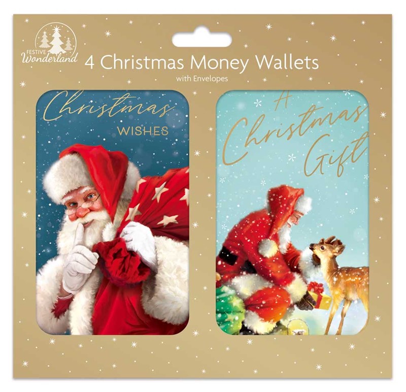Pack of 4 Traditional Christmas Money Wallets– Choice Wholesale