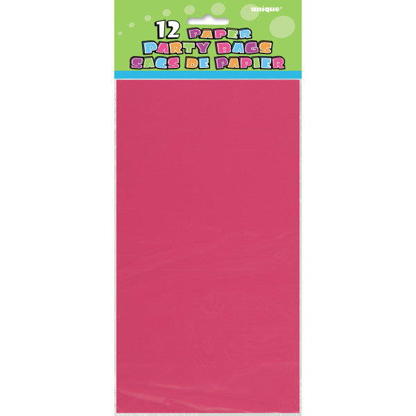 Pack of 12 Hot Pink Paper Party Bags – Choice Wholesale