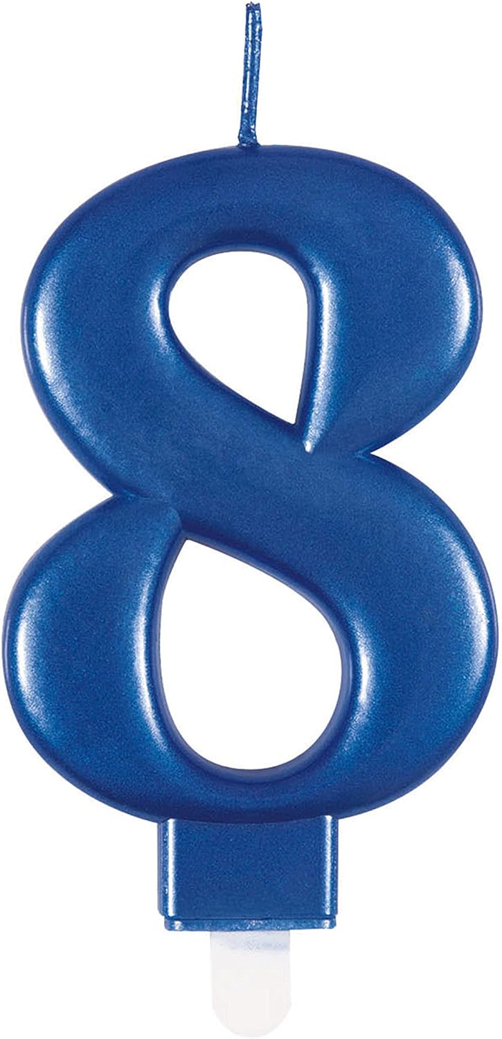 Metallic Blue Number 8 Birthday Candle – Choice Wholesale