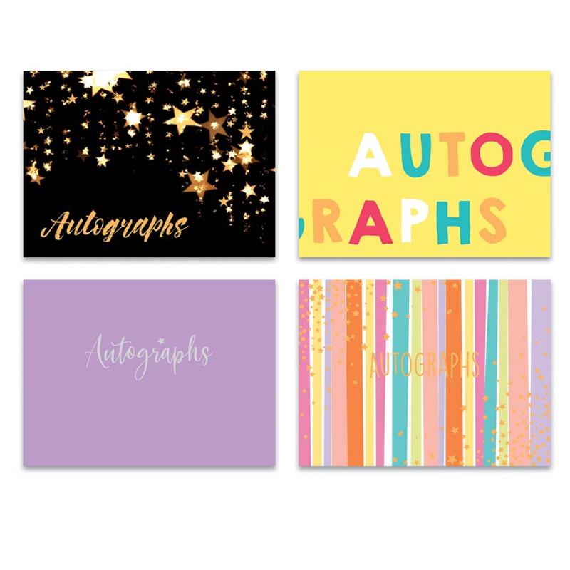 Pack of 12 Stylish Design 100 Pages Autograph Books– Choice Wholesale