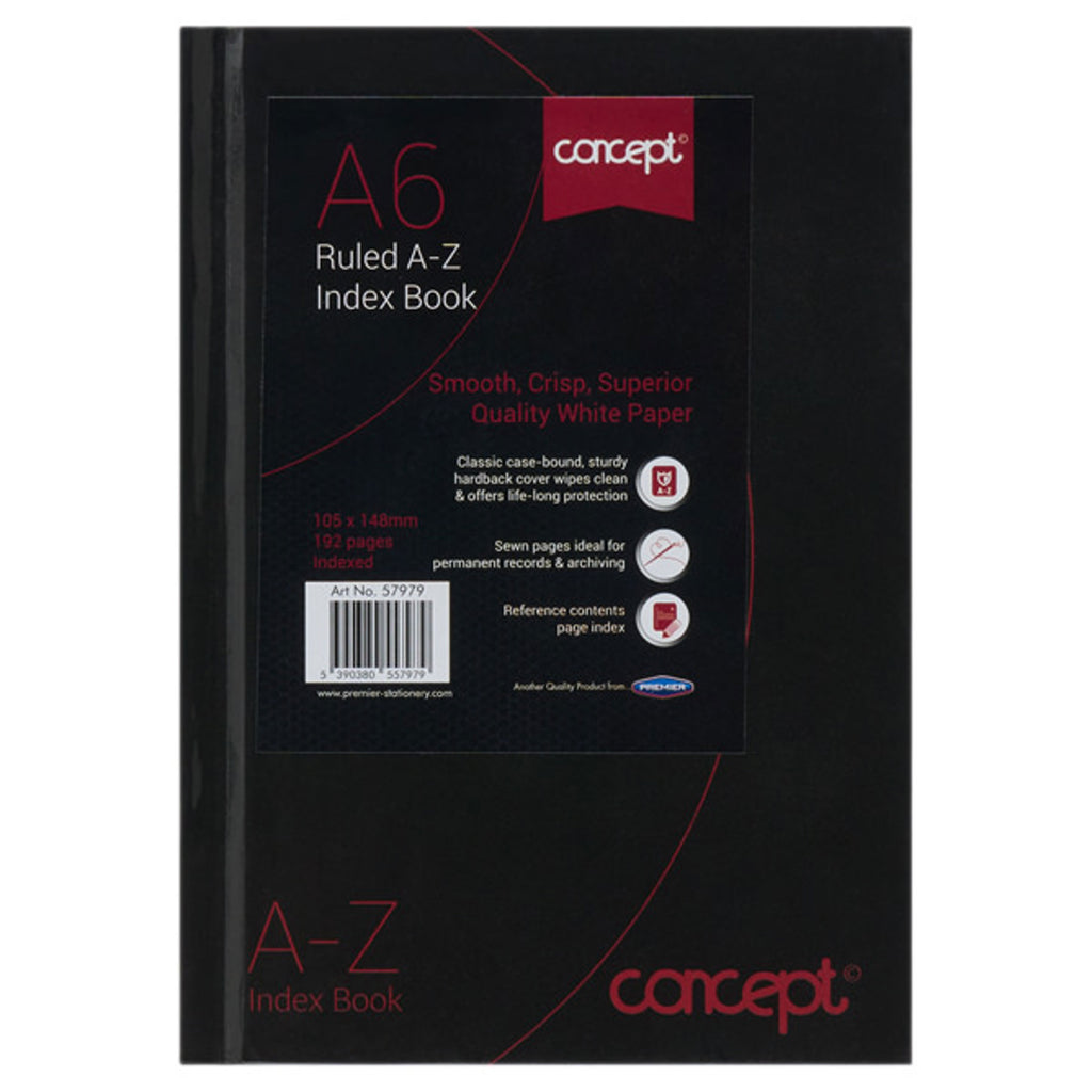 A6 192 Pages A-Z Index Book by Concept– Choice Wholesale