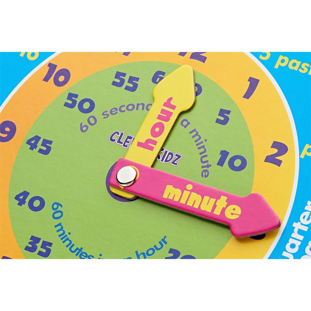 Educational Learning Time 23cm Magnetic Clever Clock by Clever Kidz ...