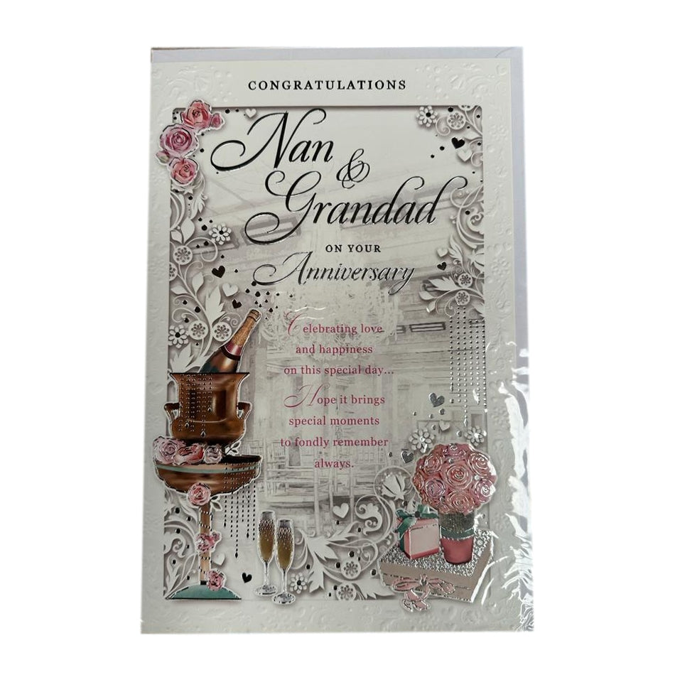 Nan & Grandad Anniversary Congratulations Opacity Card– Choice Wholesale