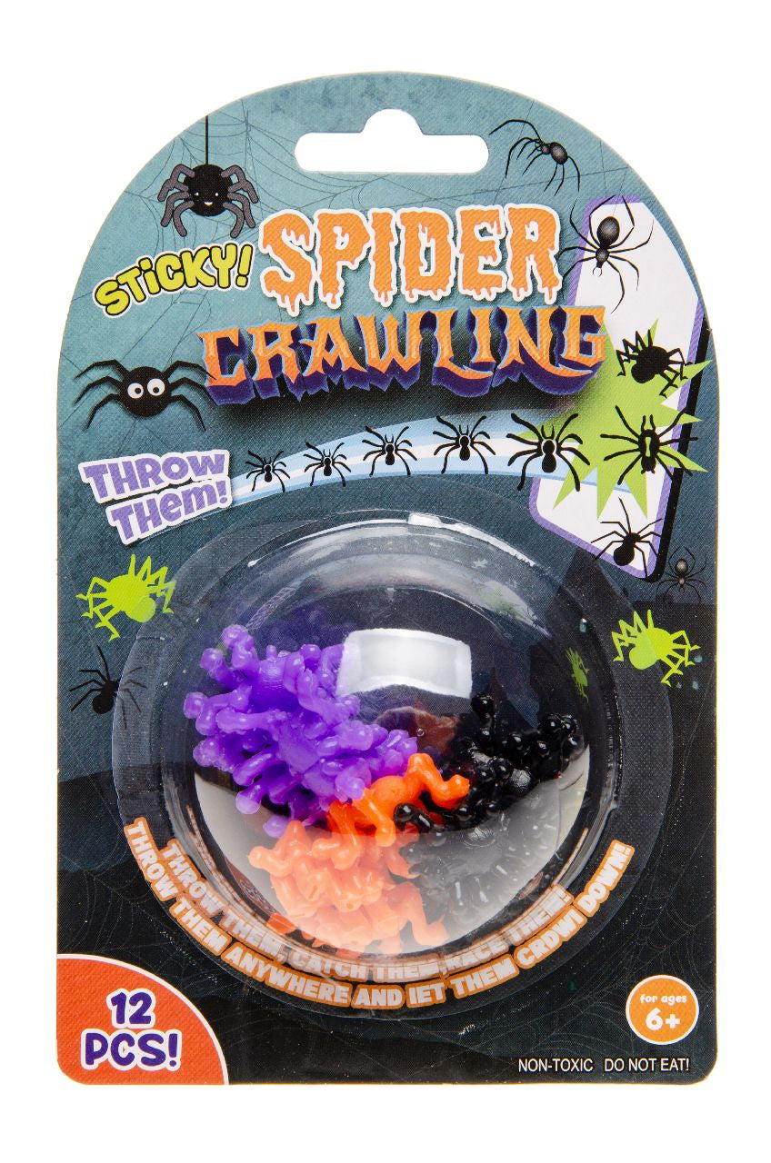 Pack of 12 Pieces Halloween Sticky Spider Crawling– Choice Wholesale