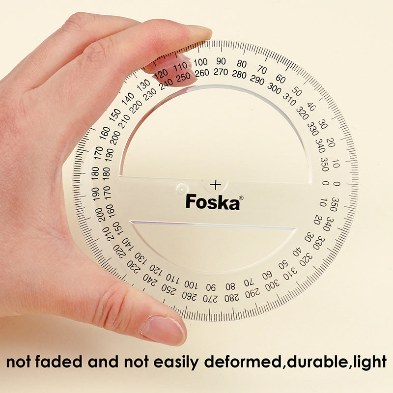 360 Degree 10cm School Transparent Plastic Protractor Ruler – Choice ...