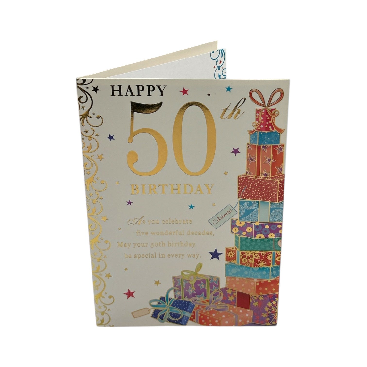 Happy 50th Gift Boxes Design Birthday Card– Choice Wholesale