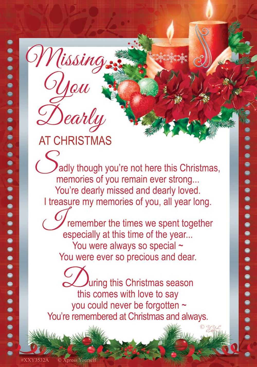 Missing You Dearly at Christmas Graveside Keepsake Card– Choice Wholesale