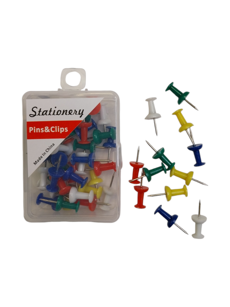 Pack of 50 Assorted Coloured Push Pins– Choice Wholesale