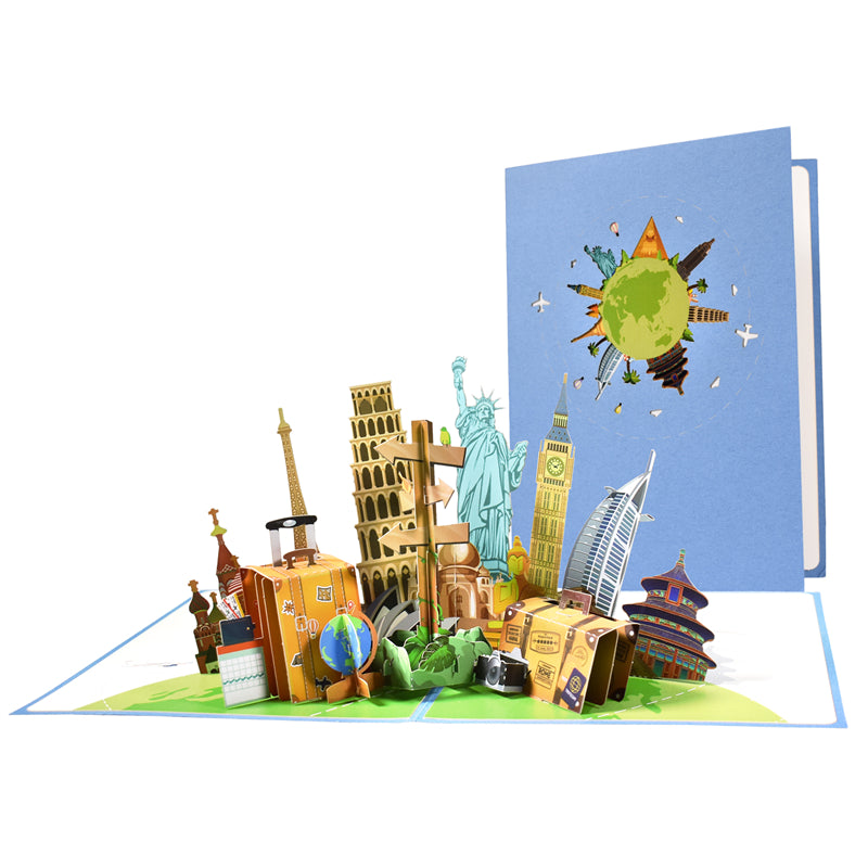Iconic Monuments World Travel Landmarks 3D Pop Up Greeting Card– Choice ...
