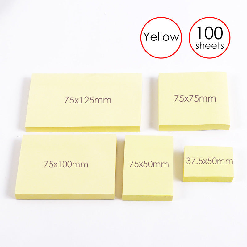 Pack of 100 Self Sticky Notes 75x75mm Yellow– Choice Wholesale
