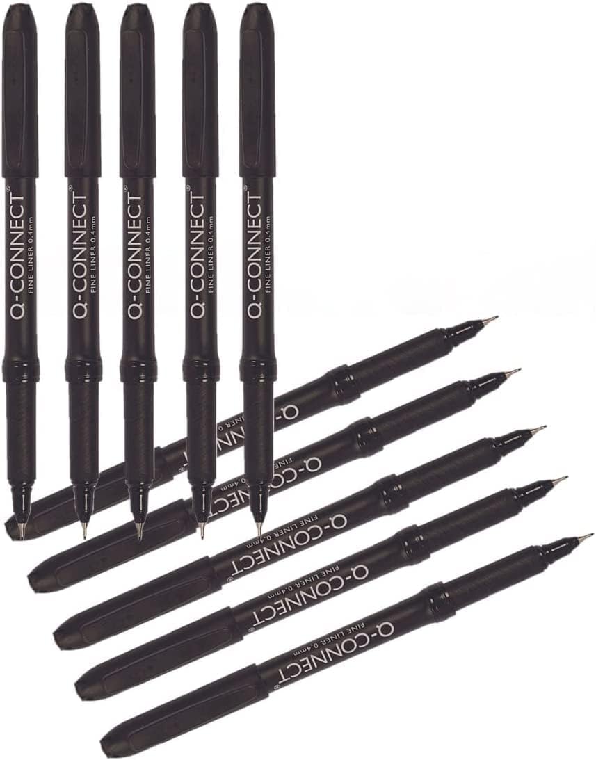 Pack of 10 0.4mm Fineliner Black Pens – Choice Wholesale
