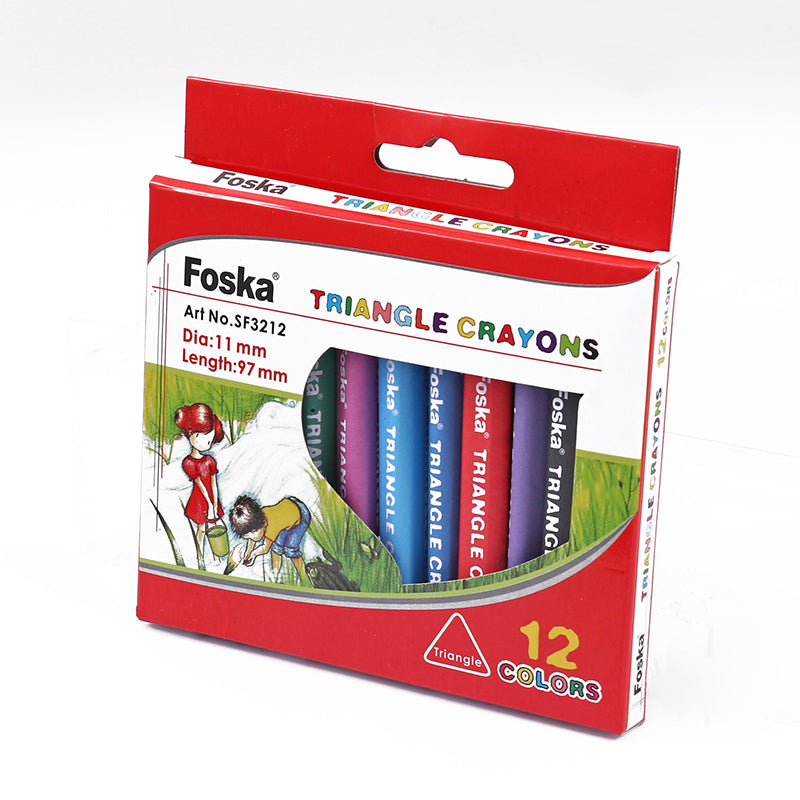 Pack of 12 Assorted Colour Triangle Crayons– Choice Wholesale