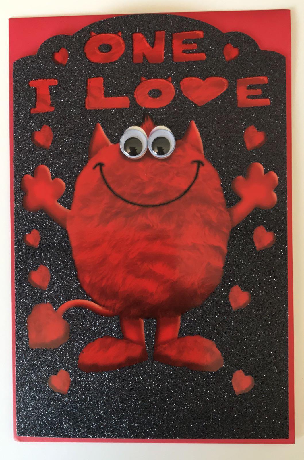 One I Love Monster Valentine's Card – Choice Wholesale