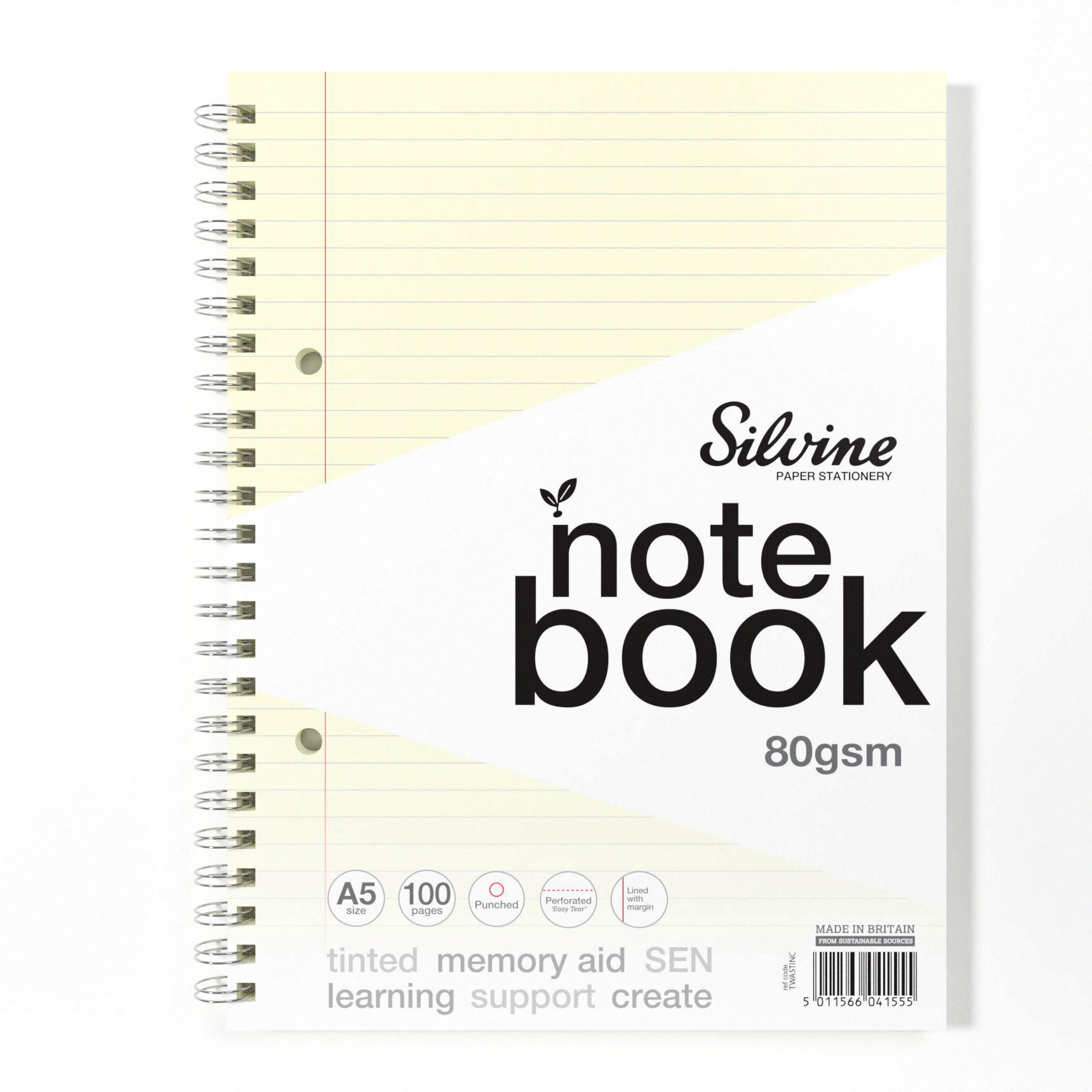 A5+ 100 Pages Twin Wire SEN Cream Paper Dyslexia Notebook - Lined with ...