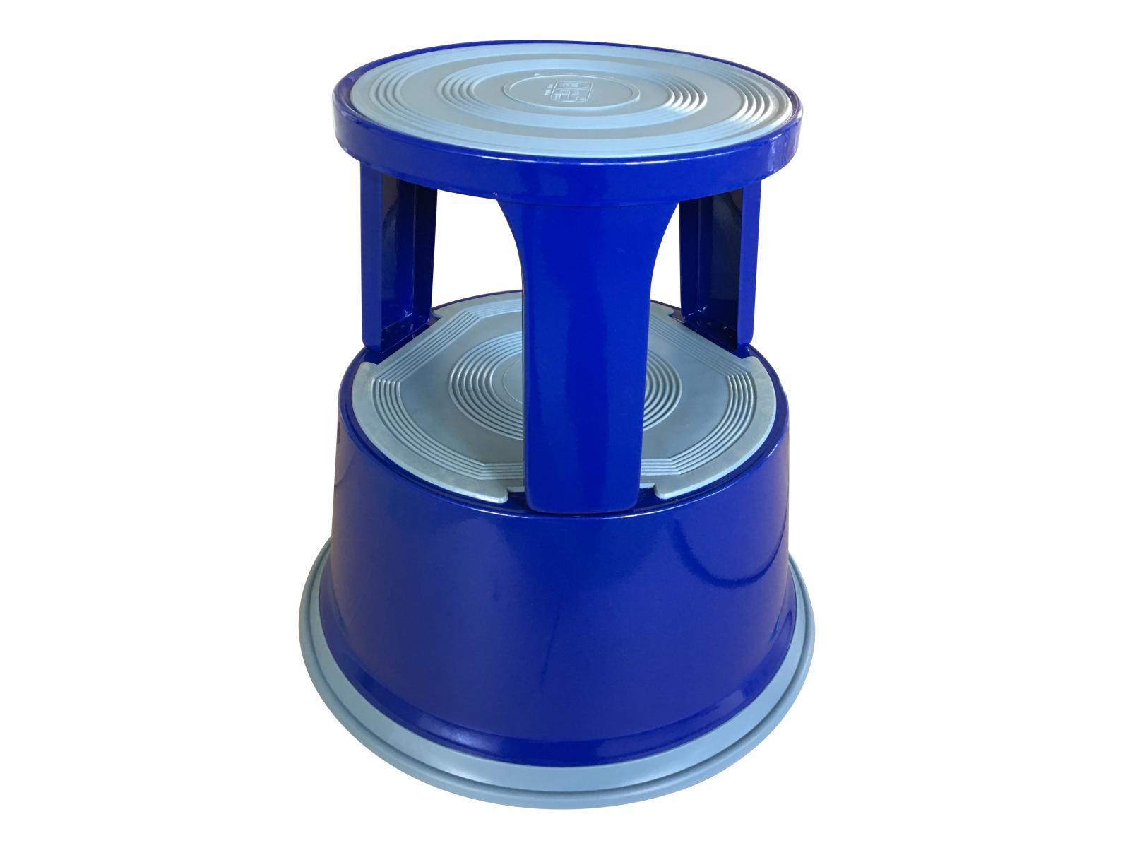 Janrax Blue Metal Premium Rolling Kick Step Stool– Choice Wholesale