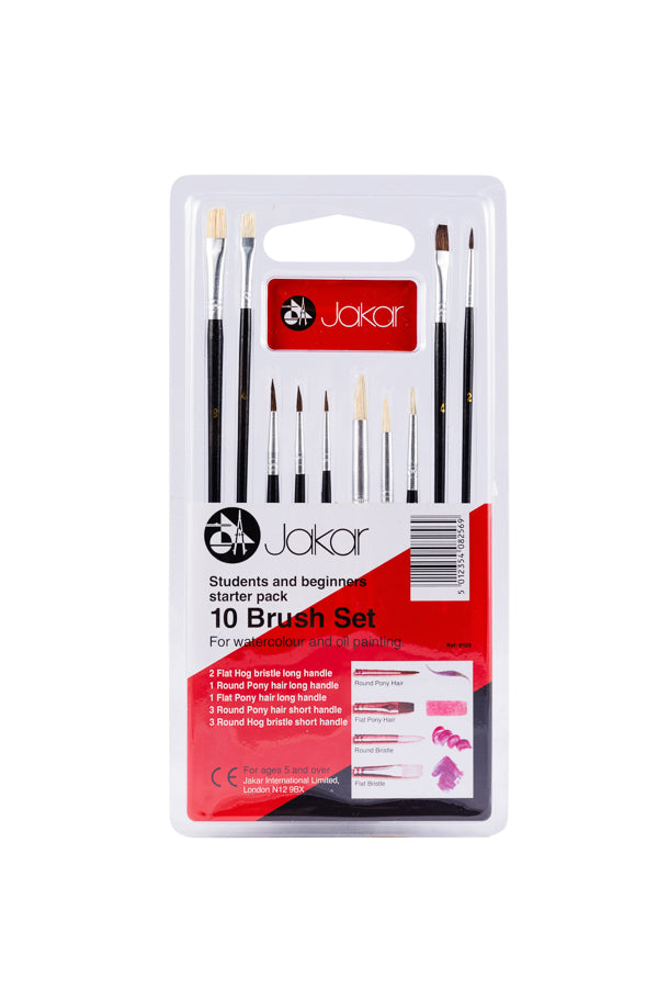 10 Piece Assorted Size Artists Brush Set– Choice Wholesale