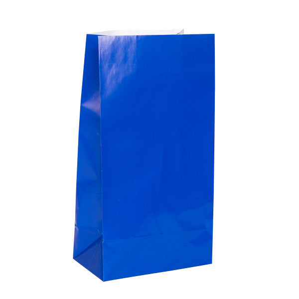 Pack of 12 Royal Blue Paper Party Bags– Choice Wholesale
