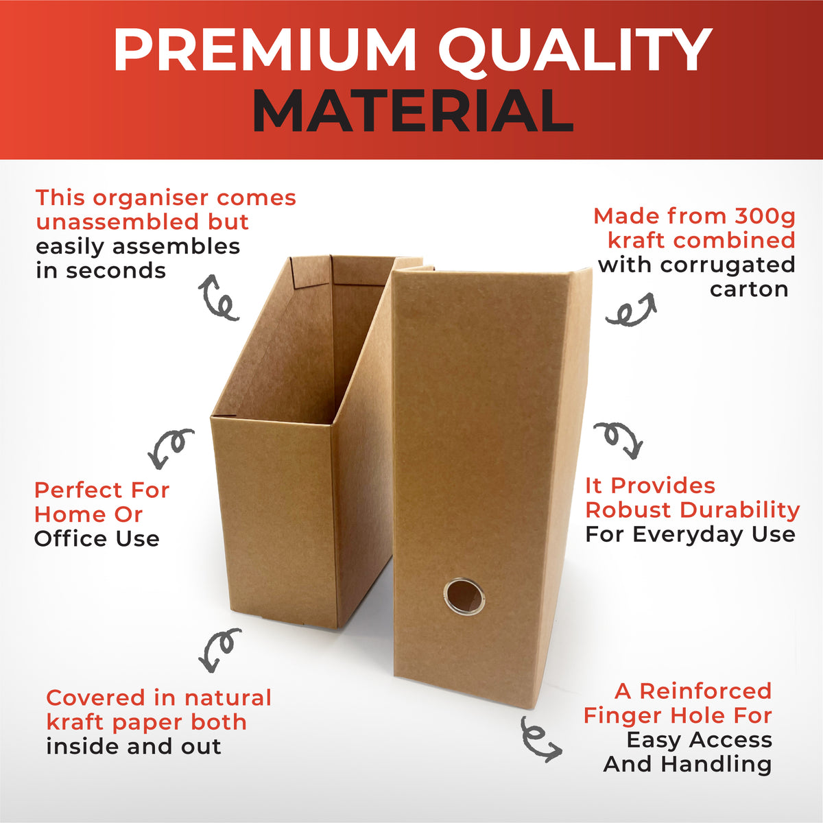 Kraft Magazine File Corrugated Cardboard Desk Organiser – Choice Wholesale