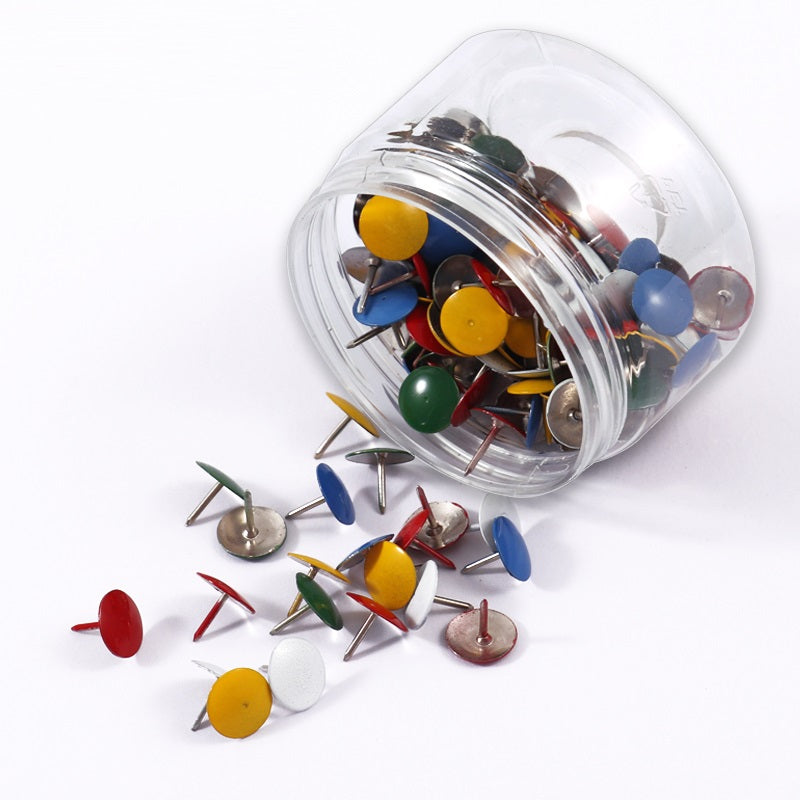 Tub of 200 Assorted Colour Metal Thumbtacks 11mm – Choice Wholesale