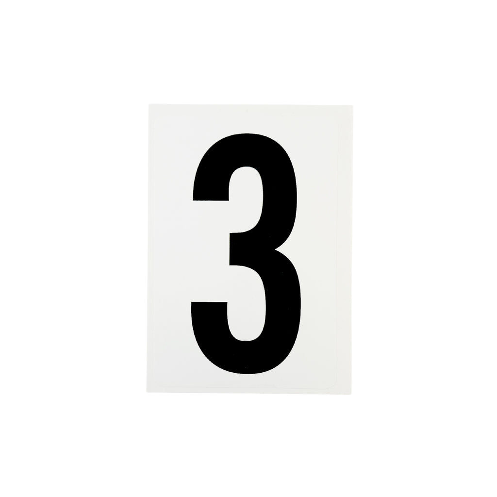 Pack of 12 Waterproof Wheelie Bin Black Number 3 Sticker– Choice Wholesale