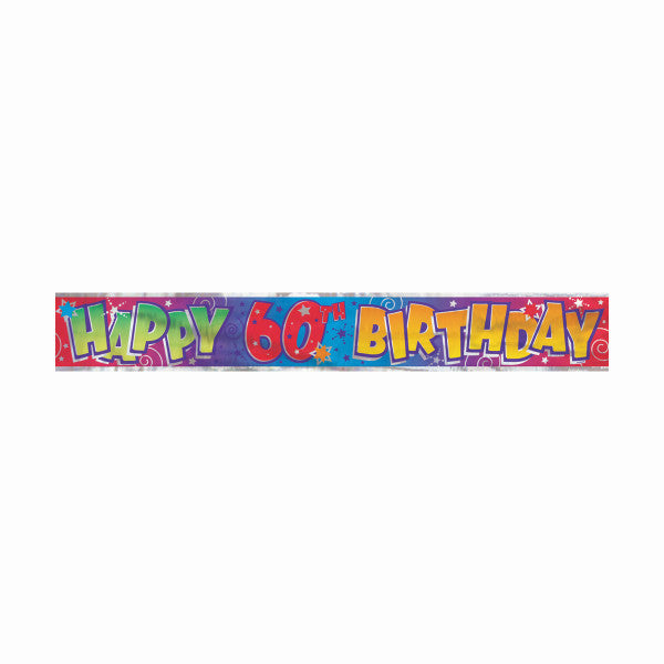 12ft Foil Age 60 Birthday Banner – Choice Wholesale