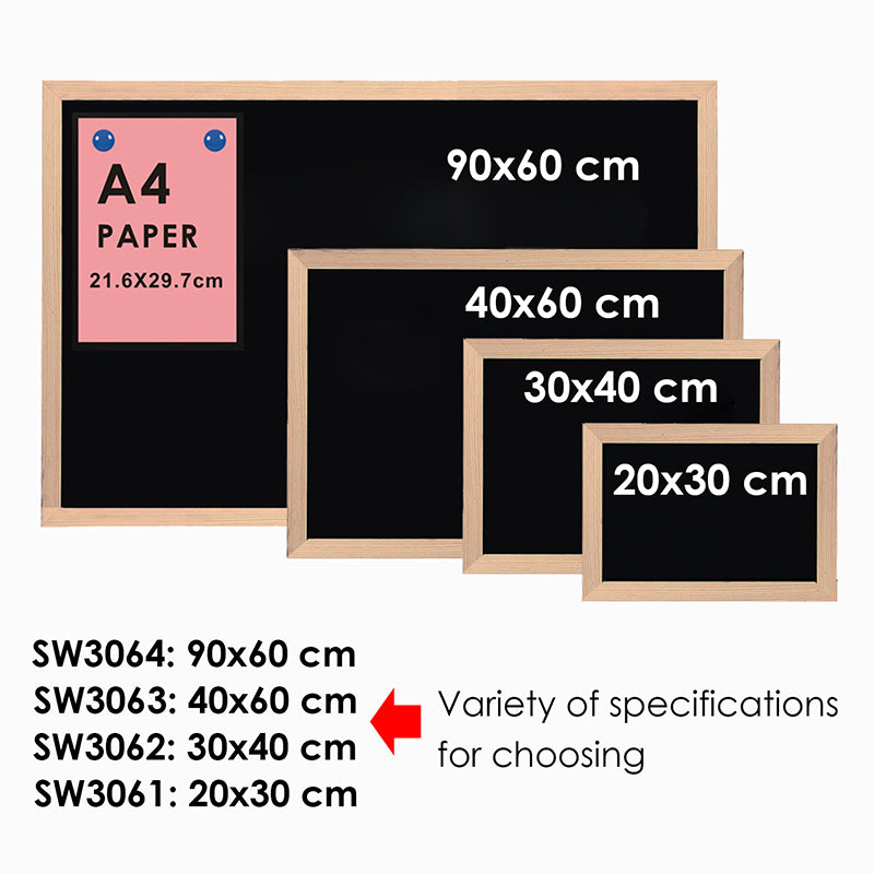 40 x 60cm Wood Framed Magnetic Writing Black Board – Choice Wholesale