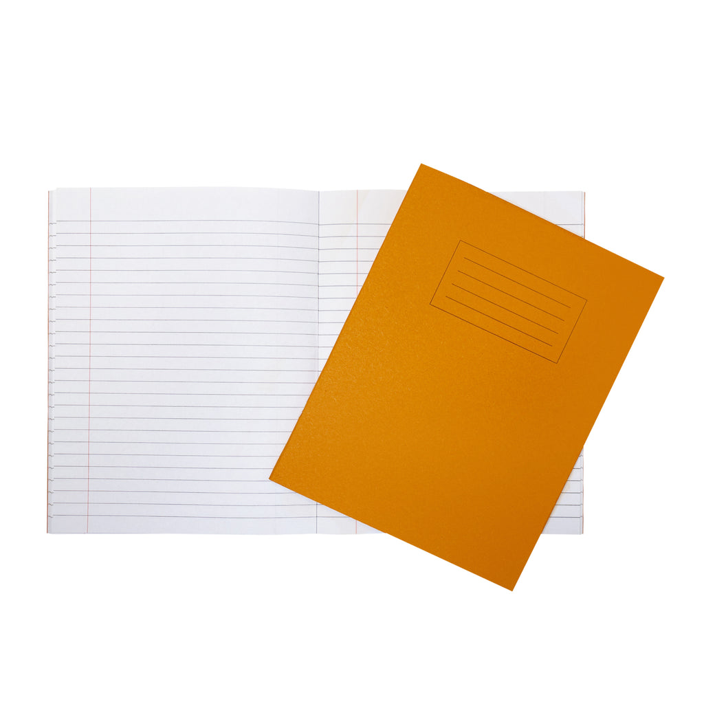 Janrax 9x7" Orange 80 Page Feint Ruled with Margin Exercise Book WF Pa ...