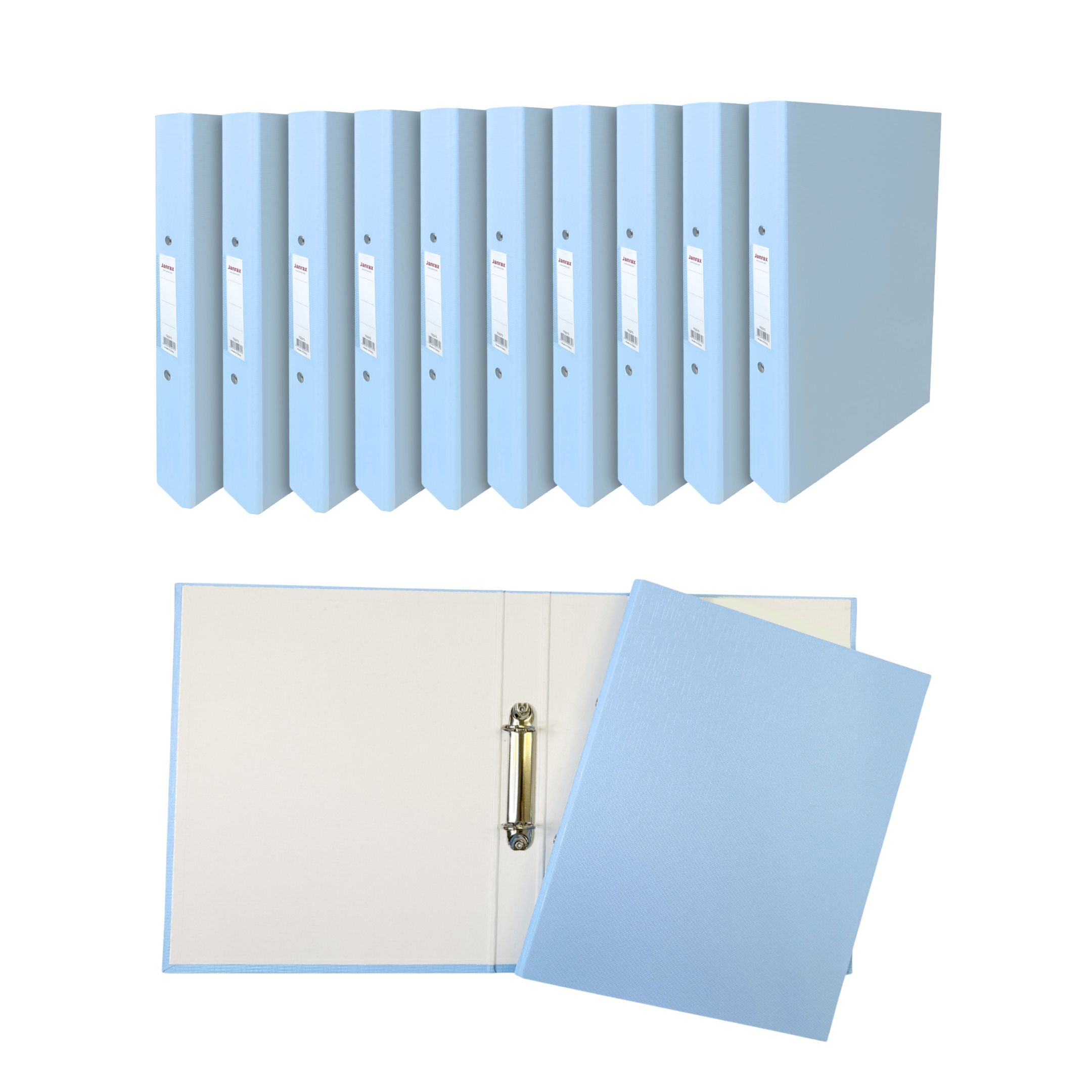Pack of 10 A4 Pastel Blue Paper Over Board Ring Binders by Janrax ...
