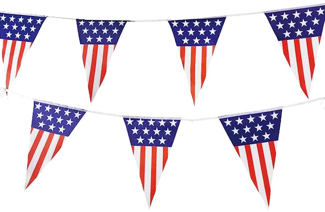 USA Triangle Bunting 10m with 20 Flags – Choice Wholesale