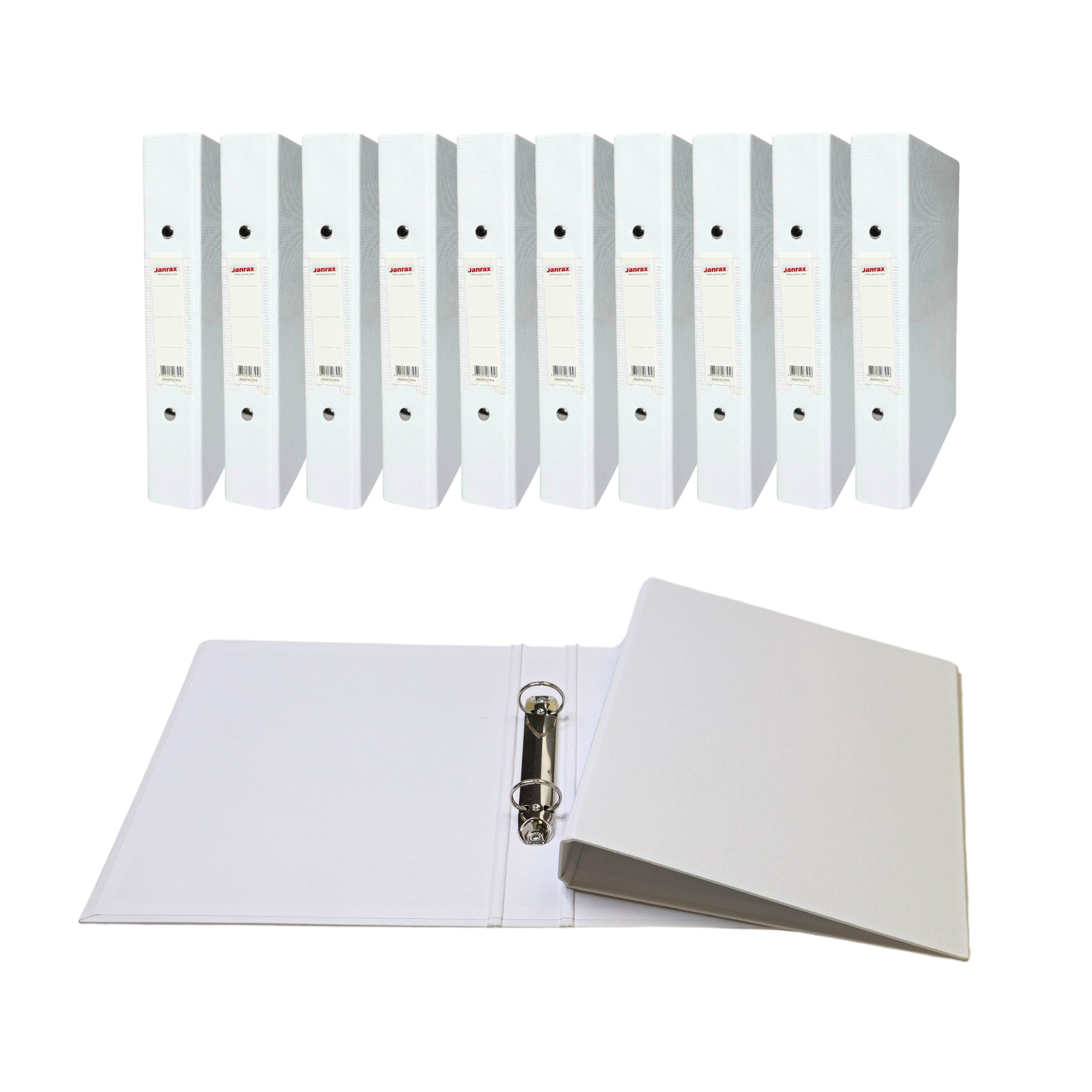 Pack of 10 A5 White Paper Over Board Ring Binders by Janrax– Choice ...