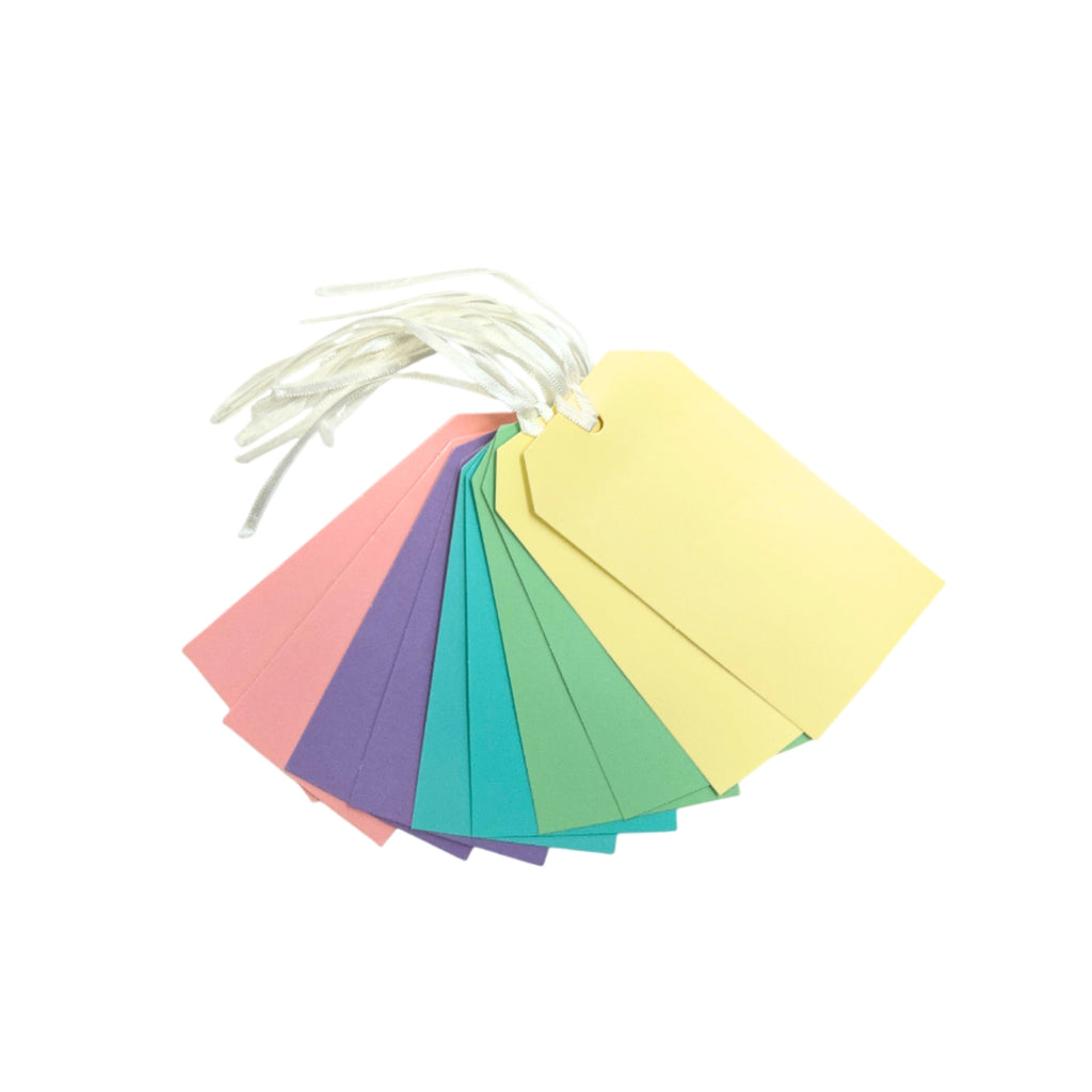 Pack of 60 Assorted Pastel Coloured Strung Tags 60 x 120mm– Choice ...