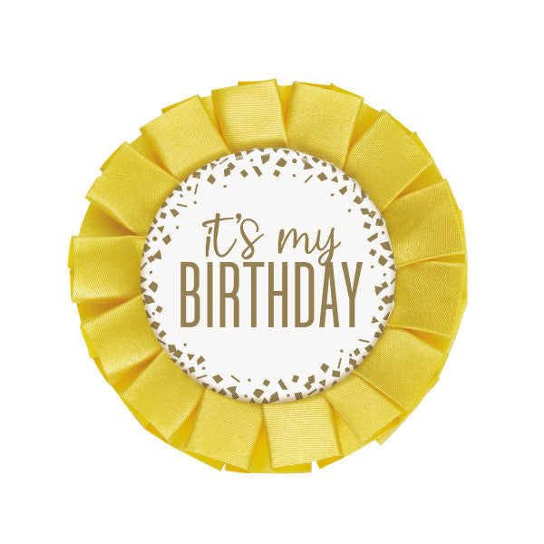 Gold Foil Confetti "It's My Birthday" Badge – Choice Wholesale