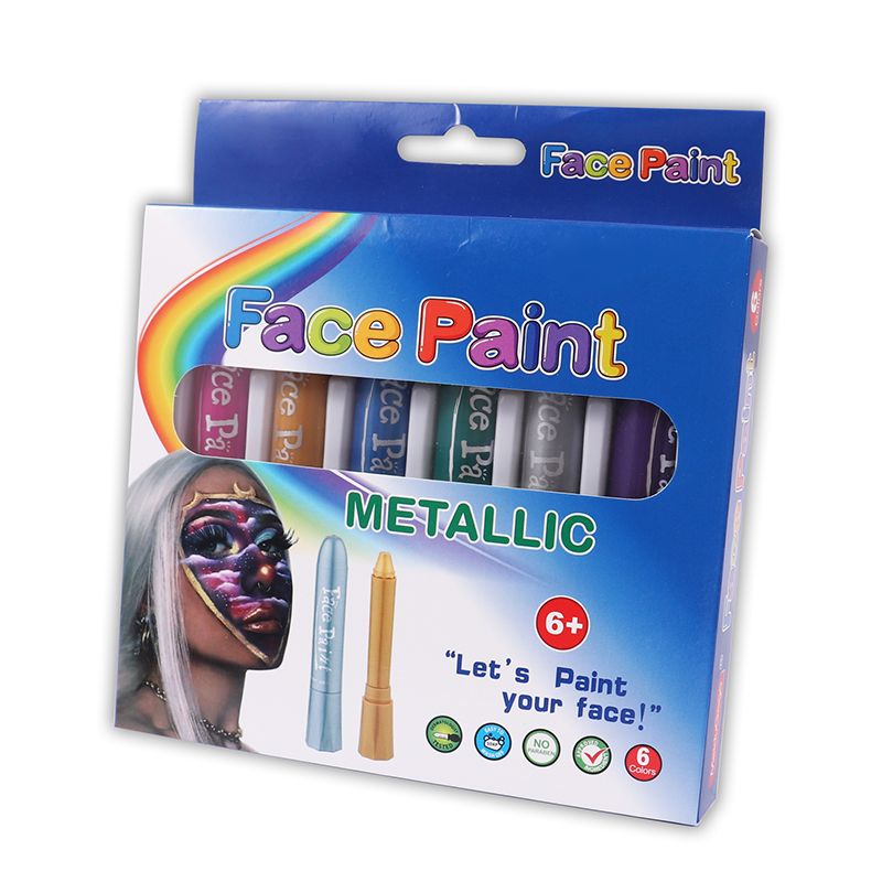 Pack of 6 Assorted Metalic Colours Face Paints– Choice Wholesale