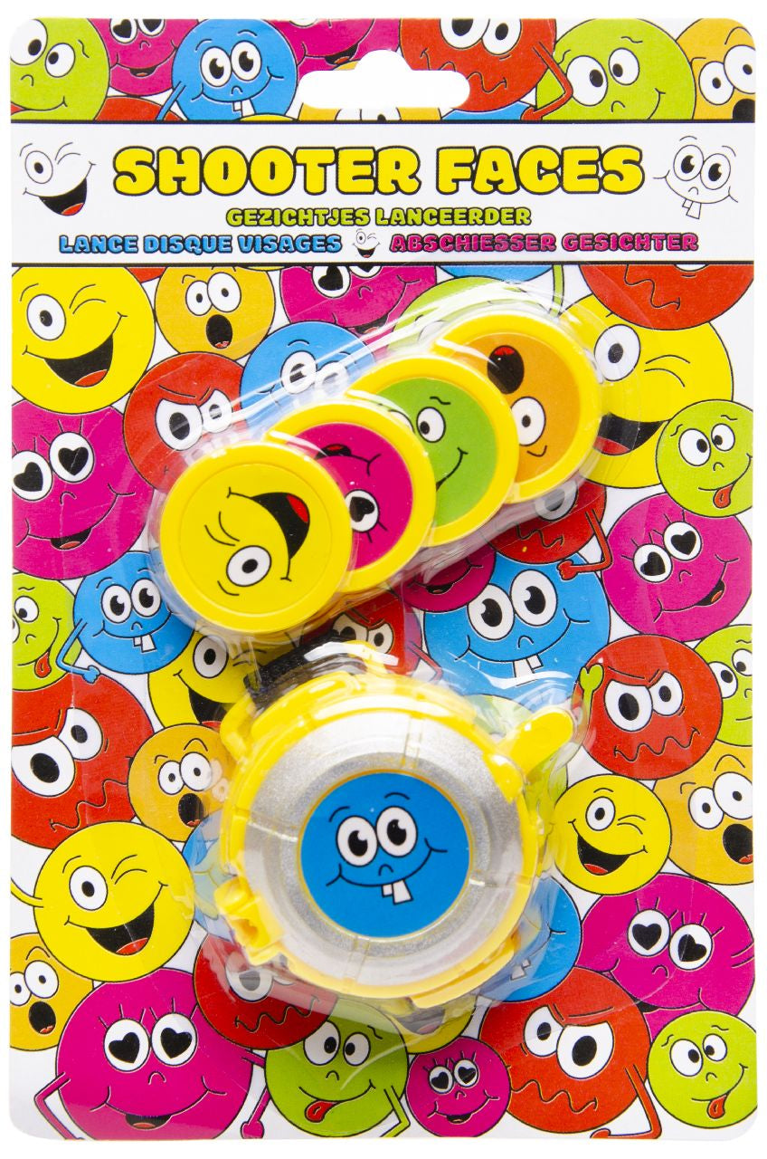 Pack of 12 Mini Disc Launcher Emotion Face Shooters– Choice Wholesale