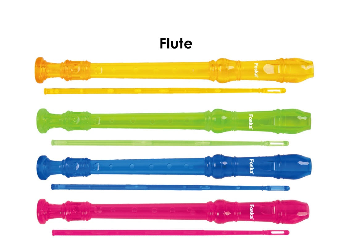 Transparent Colour Flute with Cleaning Stick– Choice Wholesale