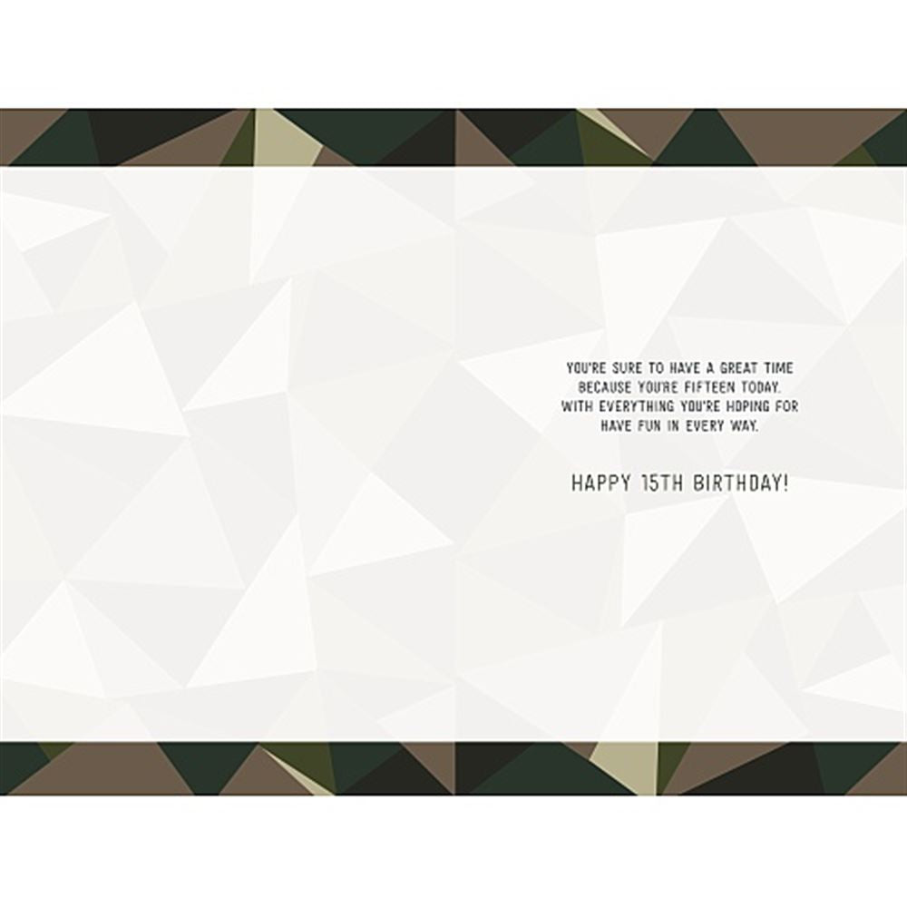 Camouflage Look Geometric Design 15th Birthday Card– Choice Wholesale