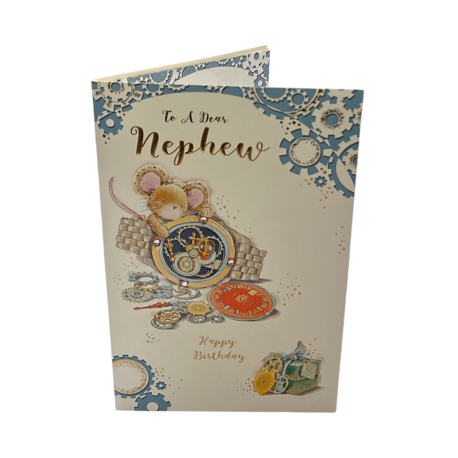 To Dear Nephew Cute Mouse With Watch Design Birthday Card– Choice Wholesale