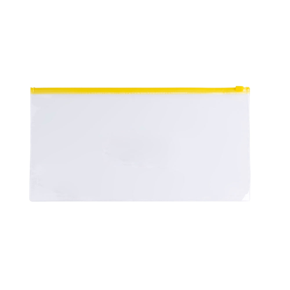 Pack of 12 DL Clear Zippy Bags with Yellow Zip– Choice Wholesale