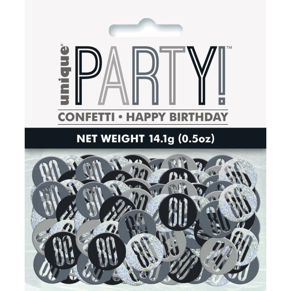 Birthday Black Glitz Number 80 Confetti 5oz– Choice Wholesale