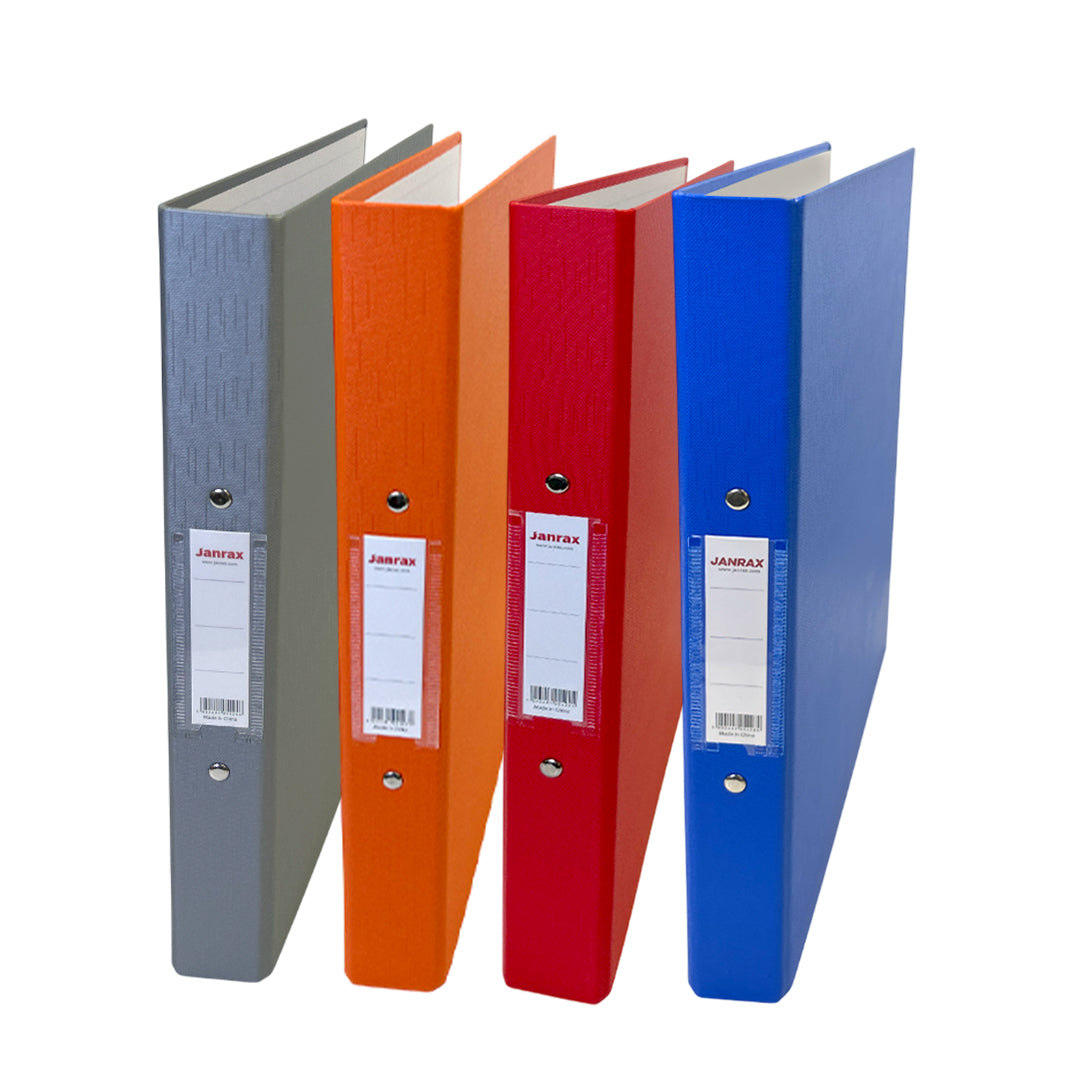 Pack of 4 A4 Paper Over Board Ring Binders – Red, Blue, Orange, Grey ...